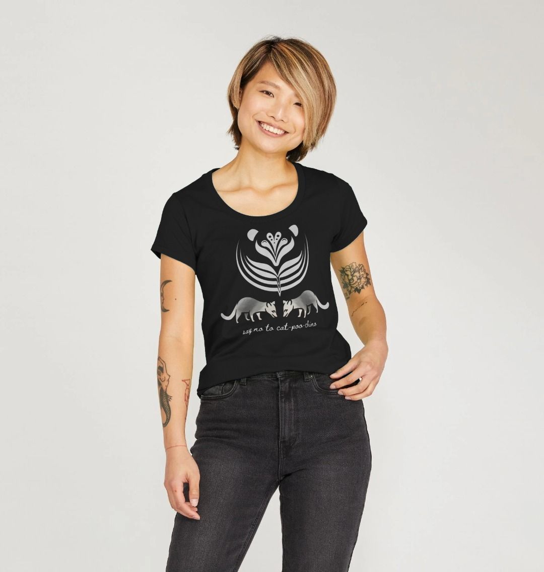 Say no to cat-poo-chino civet and latte art slack neck tee