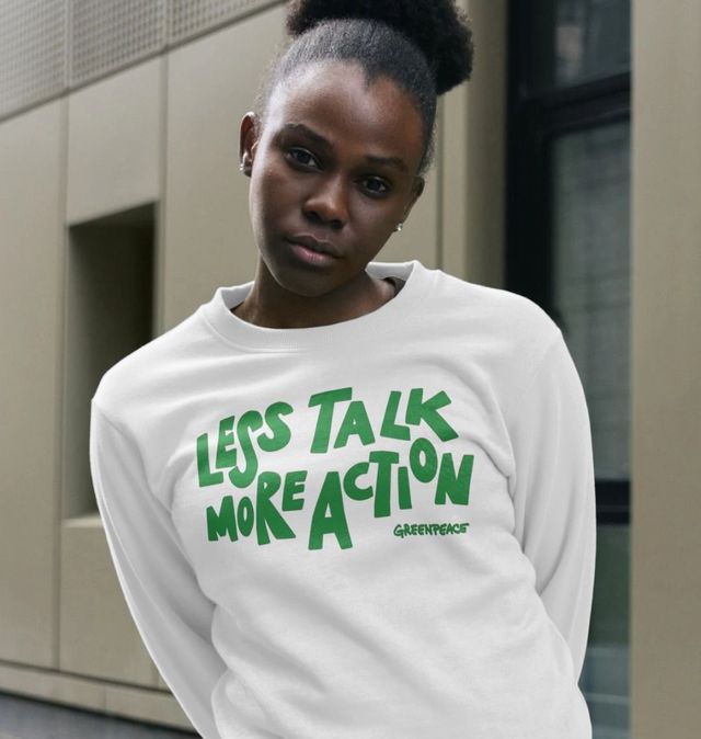 Less Talk More Action Slogan Top