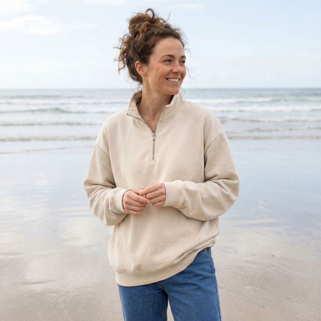 Women's 1/4 Zip Sweatshirt | Ladies Quarter Zip | Rapanui