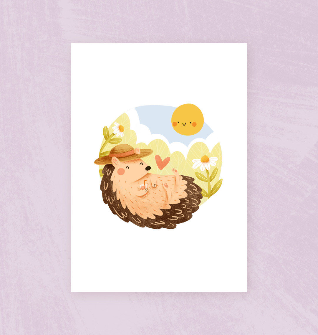Relaxed Hedgehog - A4 Print