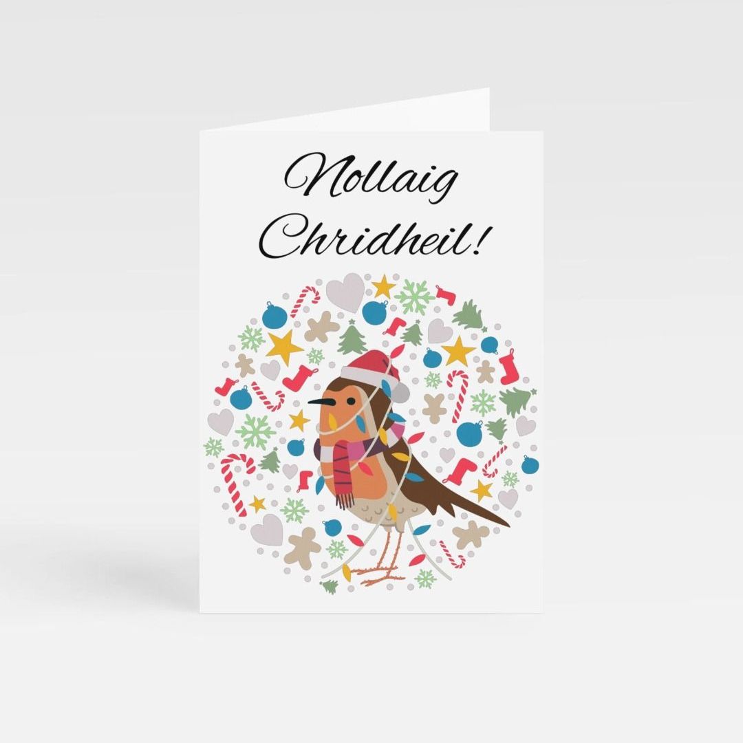 Robin Merry Christmas Card - Portrait (7"x5")