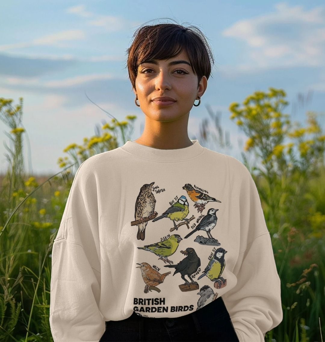 British Garden Birds Women's Oversized Jumper
