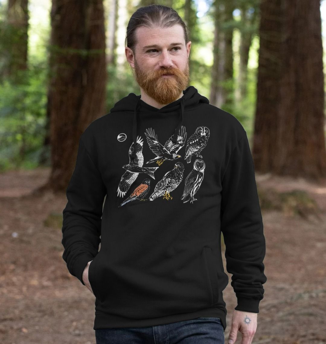Recycled Birds of Prey Hoody | Recycled Mens Hoody | RSPB