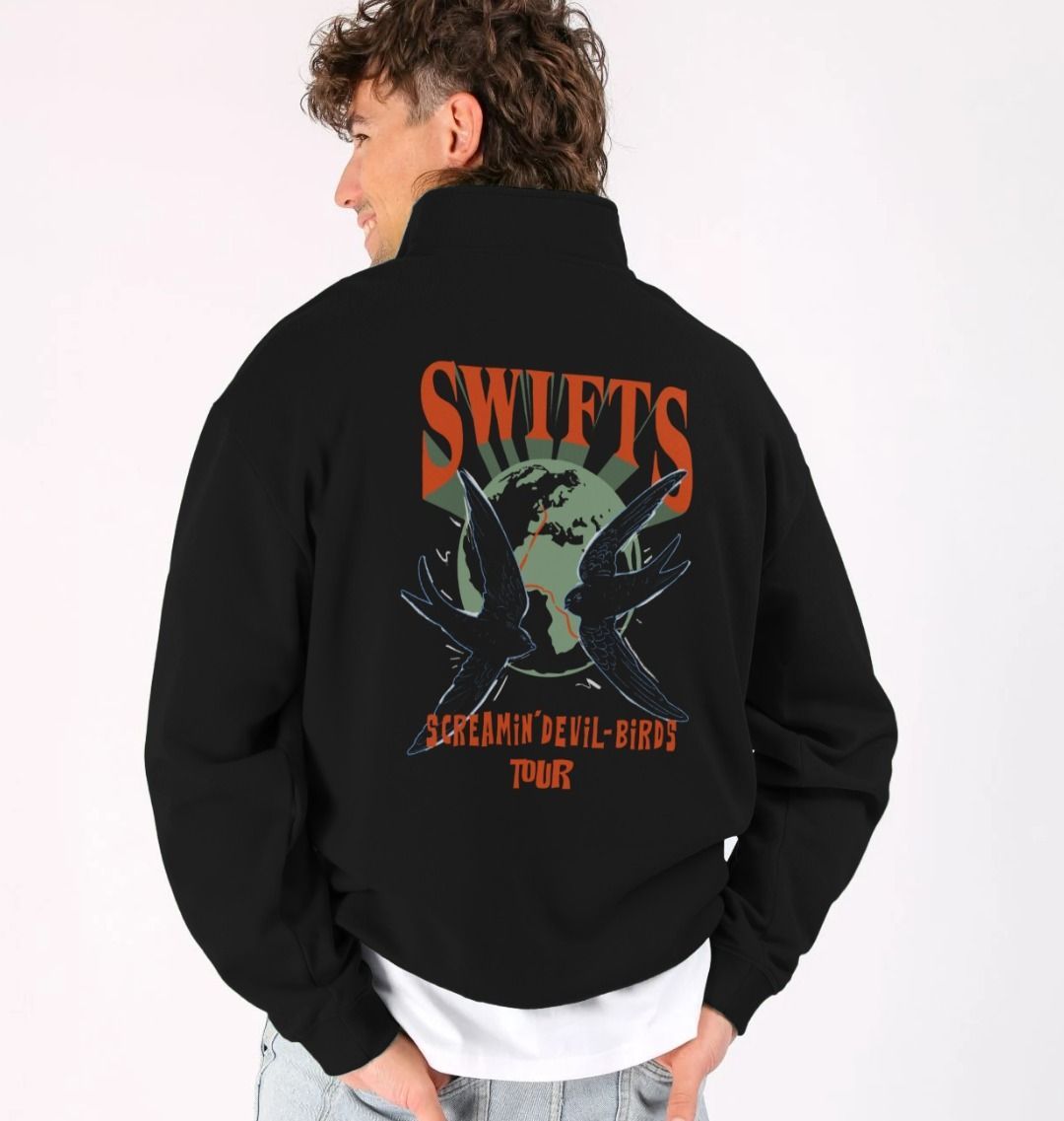 Screamin' Devil-Birds Half Zip Sweatshirt