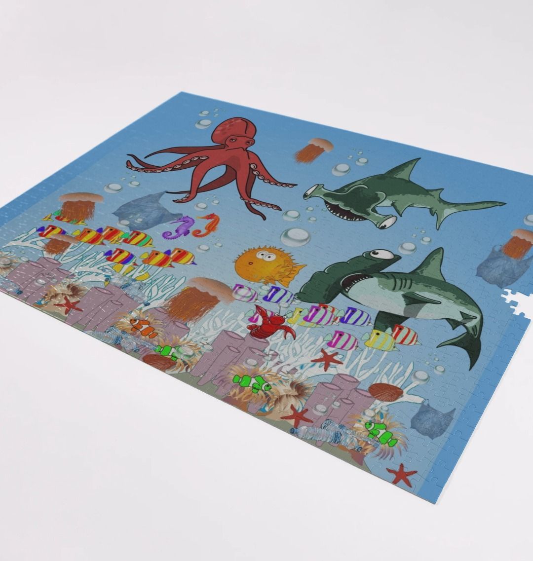 Recycled Cardboard Jigsaw Puzzle Plastic in the Sea