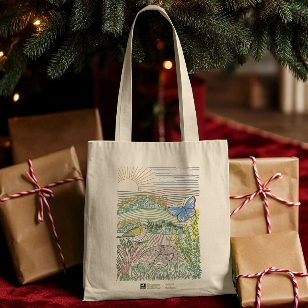 Sussex Wildlife Trust x Valeria Marinaci Tattoo Collab Tote Bag Heathland