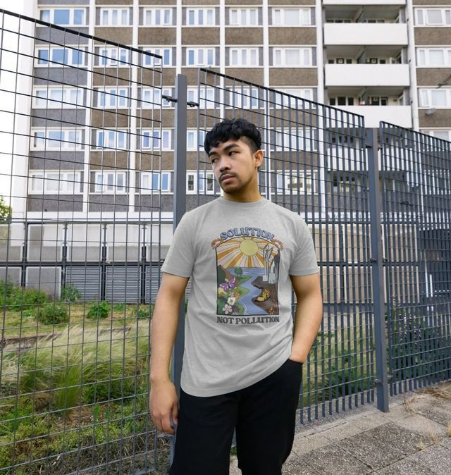 Recycled T-Shirt: Solution Not Pollution (Slim Fit)