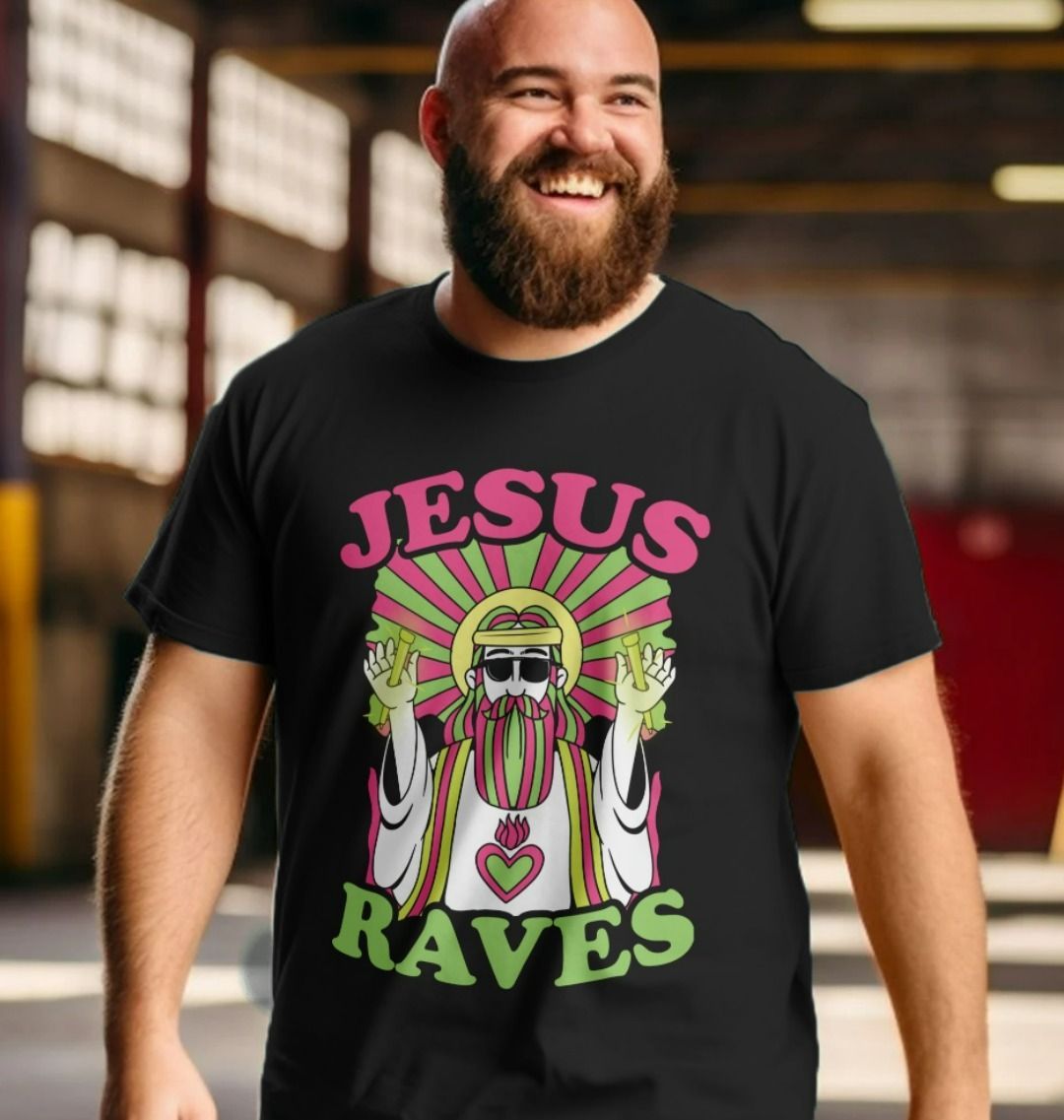 Jesus Raves T-shirt | Funny Jesus Top | Shirtbox