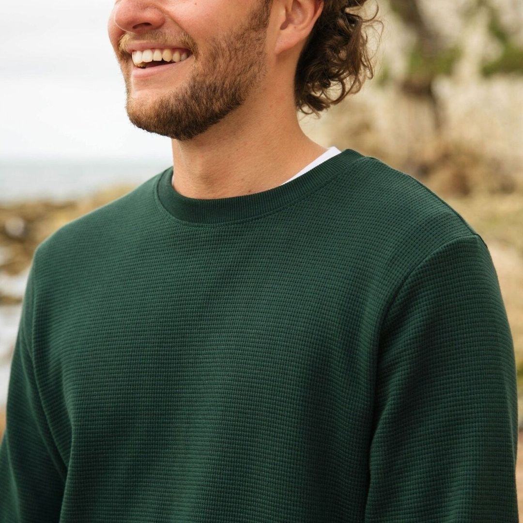 Men's Waffle Knit Jumper | Waffle Sweater | Rapanui