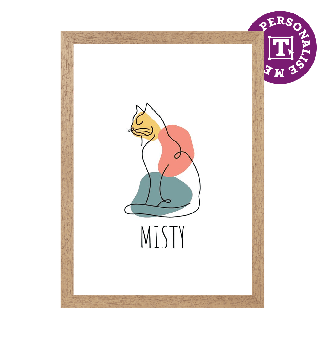 Personalised Cat Line Art Print | Cats Protection Shop