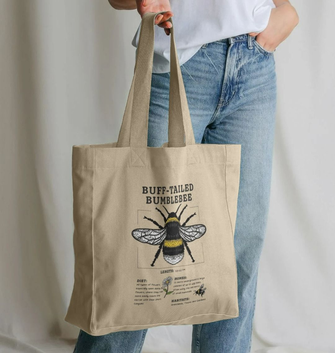 Buff-Tailed Bumblebee Large Tote Bag