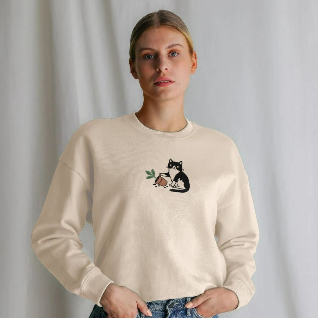 Mischievous Cat Oversized Jumper
