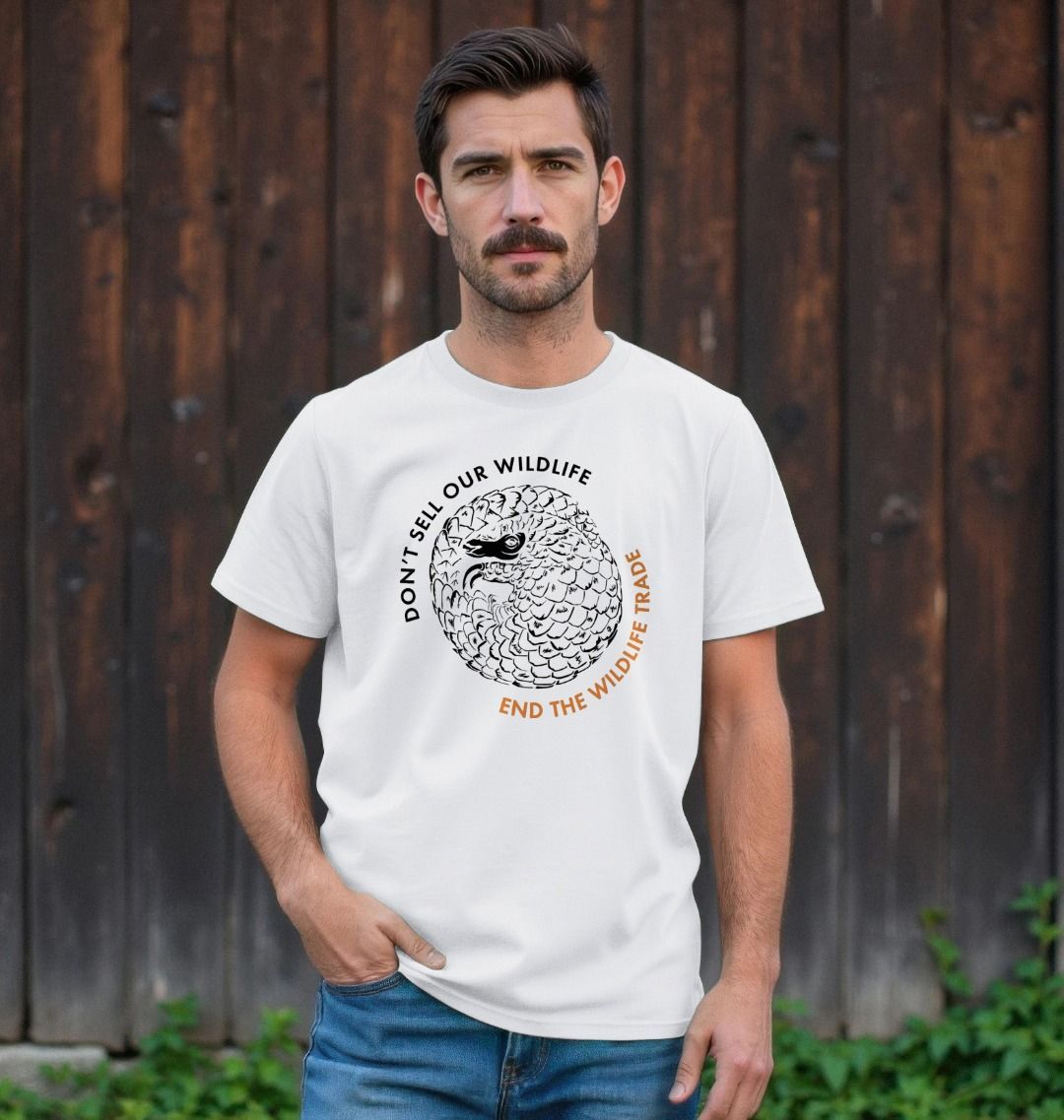 Pangolins Don't Sell Our Wildlife Dark Print Men's T-shirt