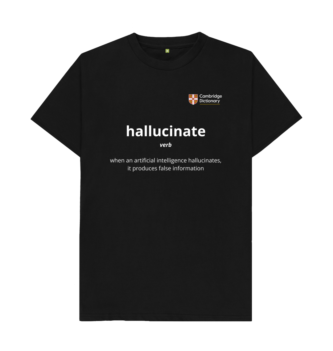 Hallucinate organic cotton T shirt - white writing variety