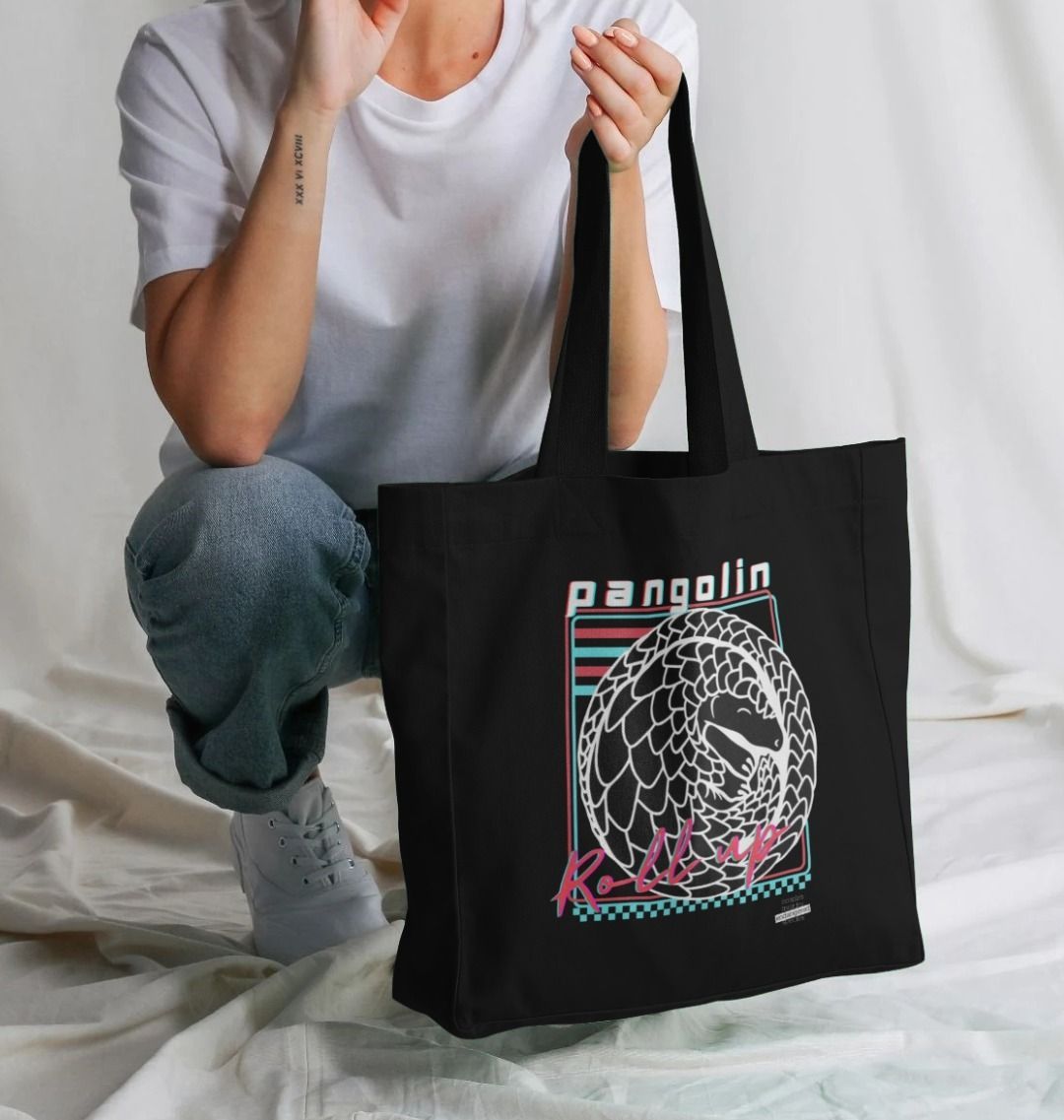 Pangolin Roll Up Retro Shopper Bag | People's Trust for Endangered Species