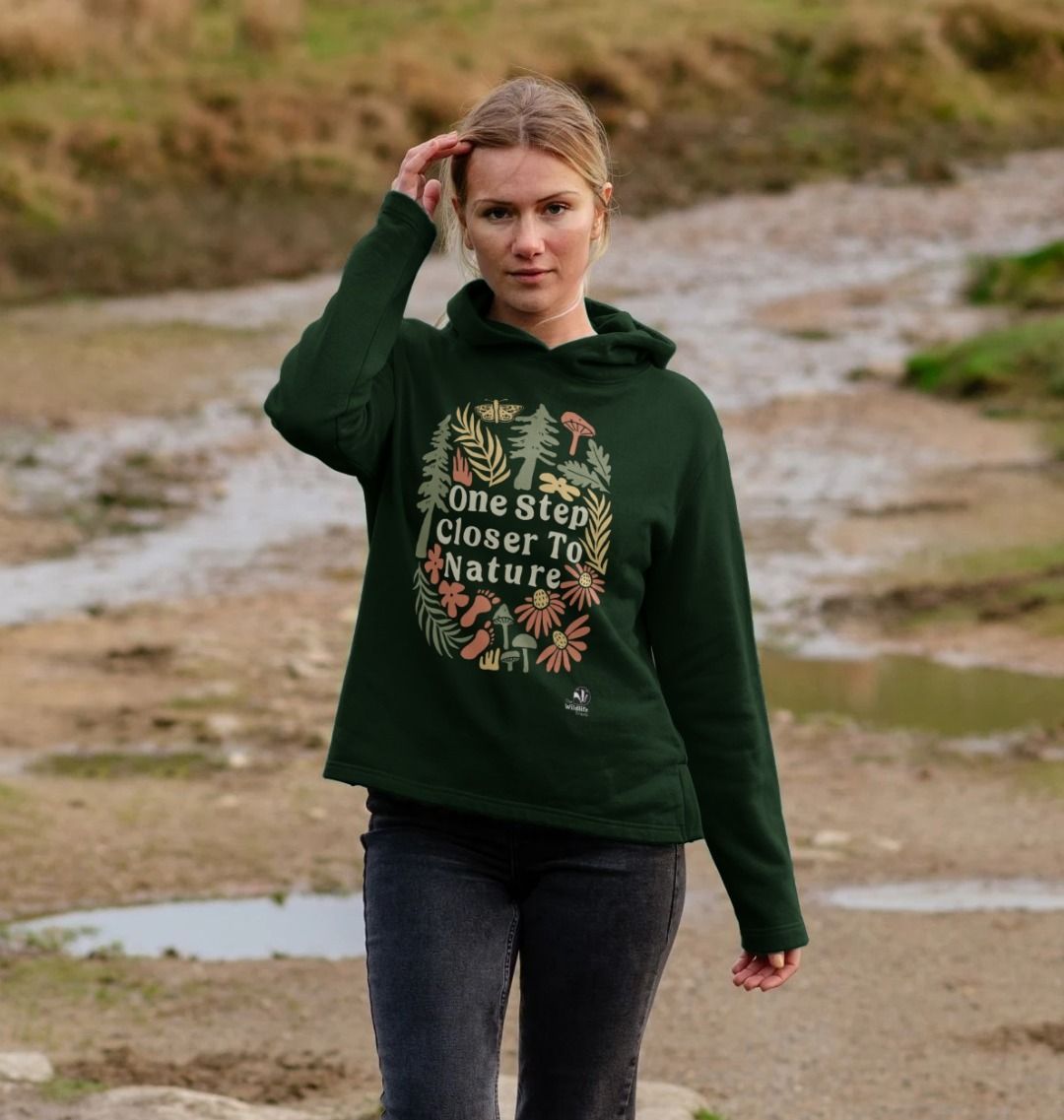 One Step Closer to Nature Relaxed Hoodie