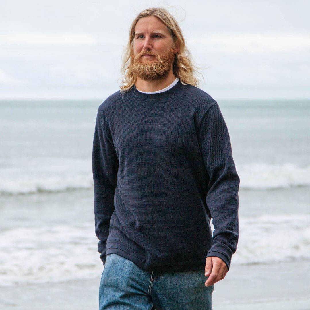 Men's Waffle Knit Jumper | Waffle Sweater | Rapanui