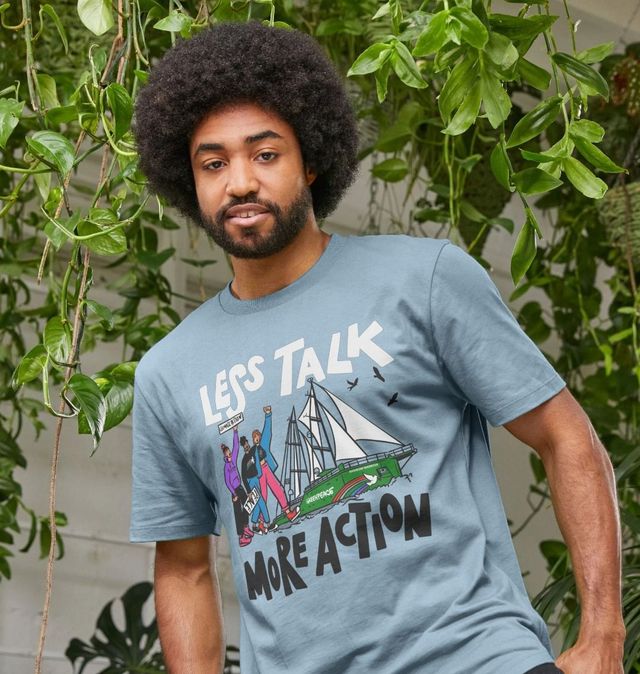Less Talk More Action Slogan Top