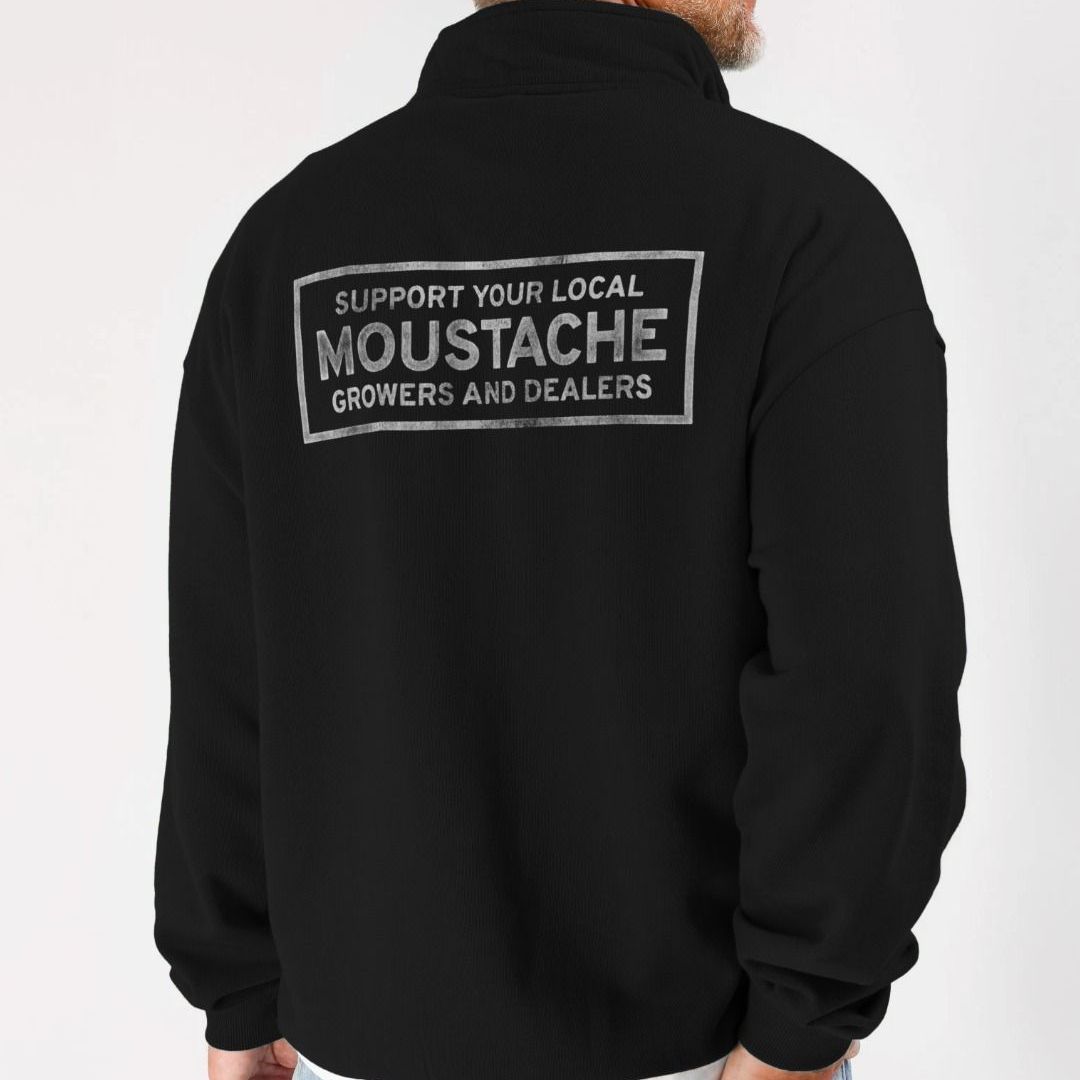 Moustache Dealer Quarter-Zip Sweater