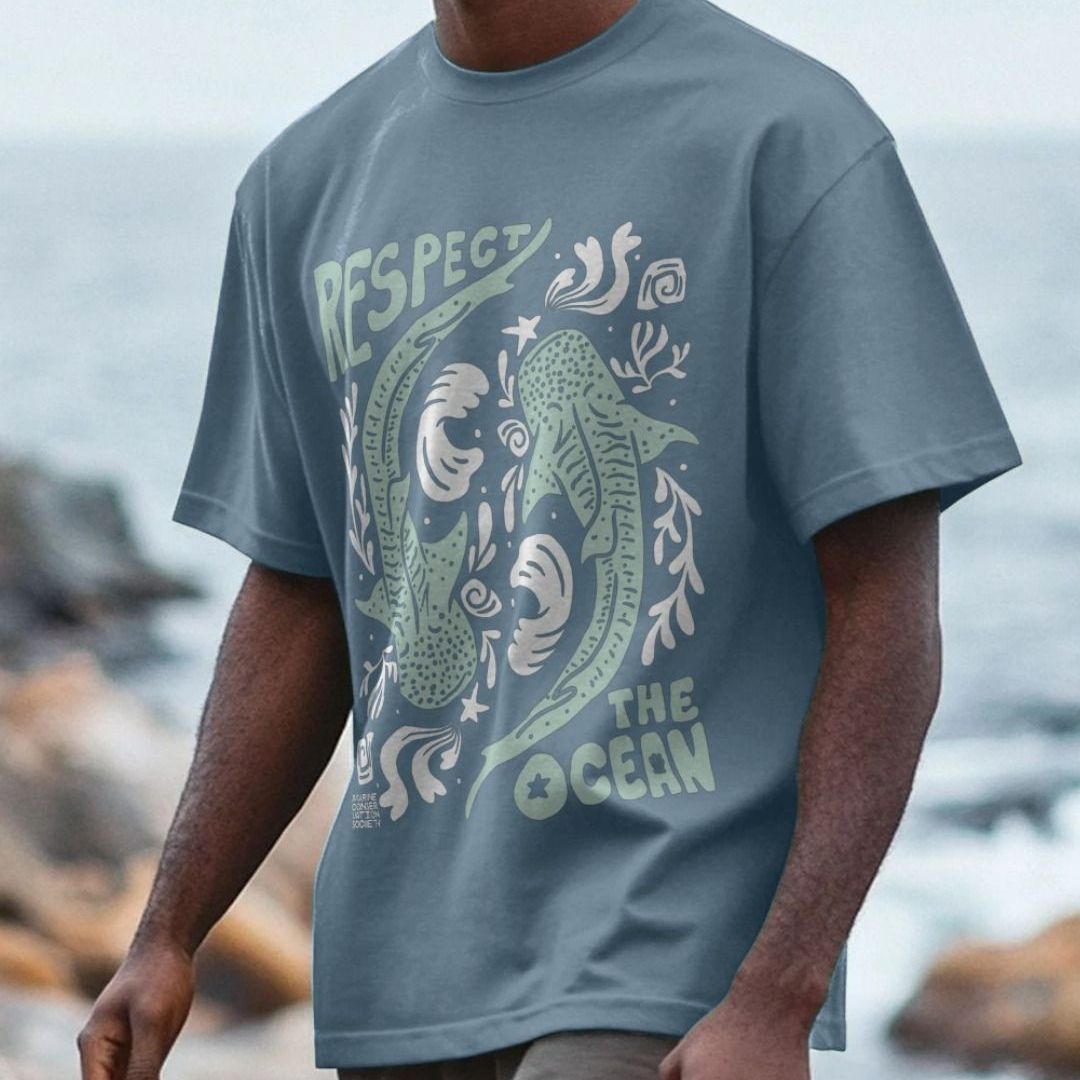 Respect The Ocean Men's Oversized T-Shirt