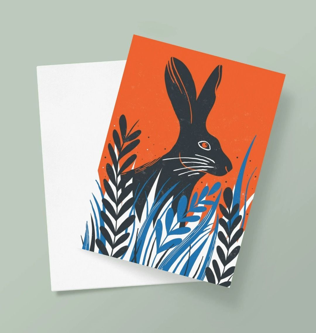 Dark Hare Greetings Card