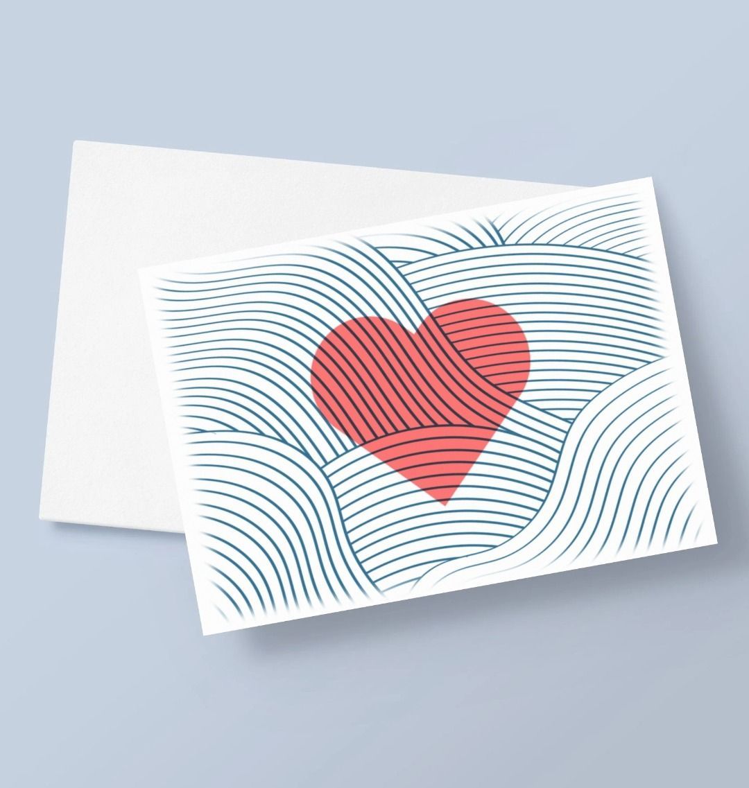 Ocean Waves Valentine Card