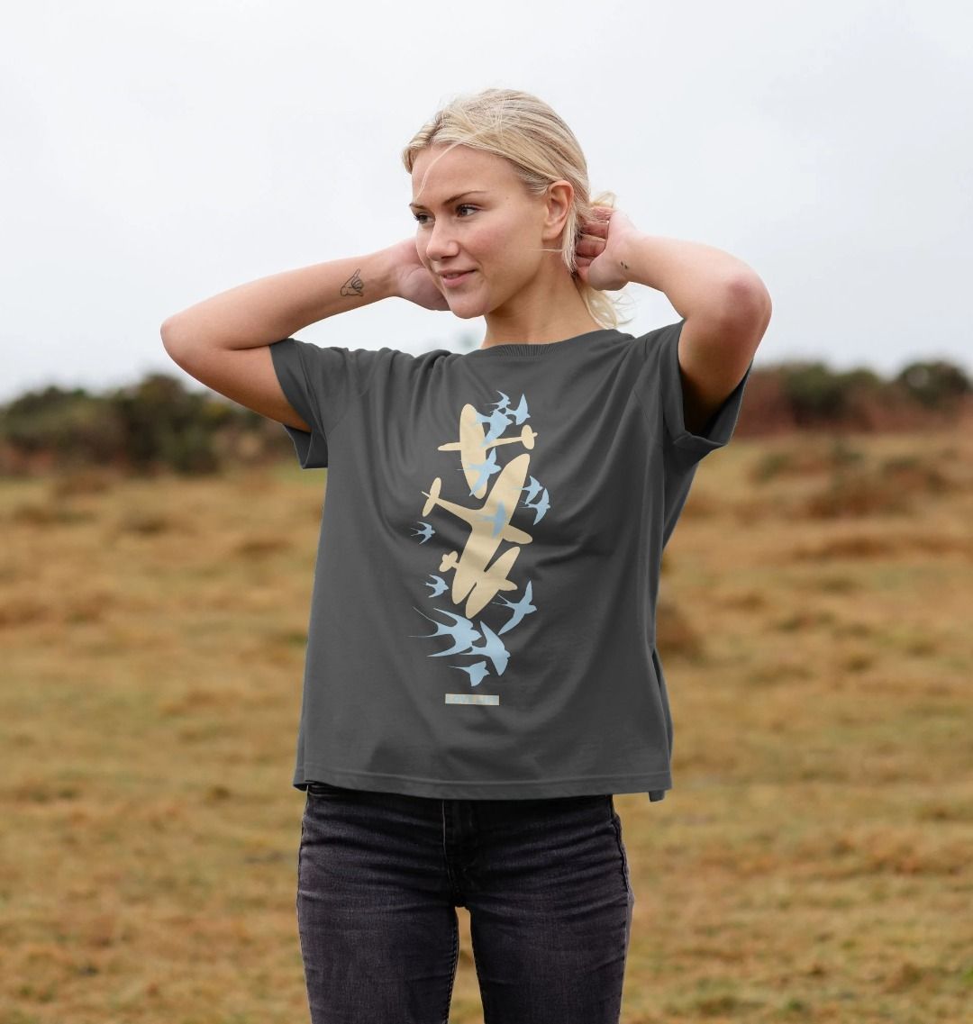 Blue Swallows and Spitfires Relaxed Fit Top