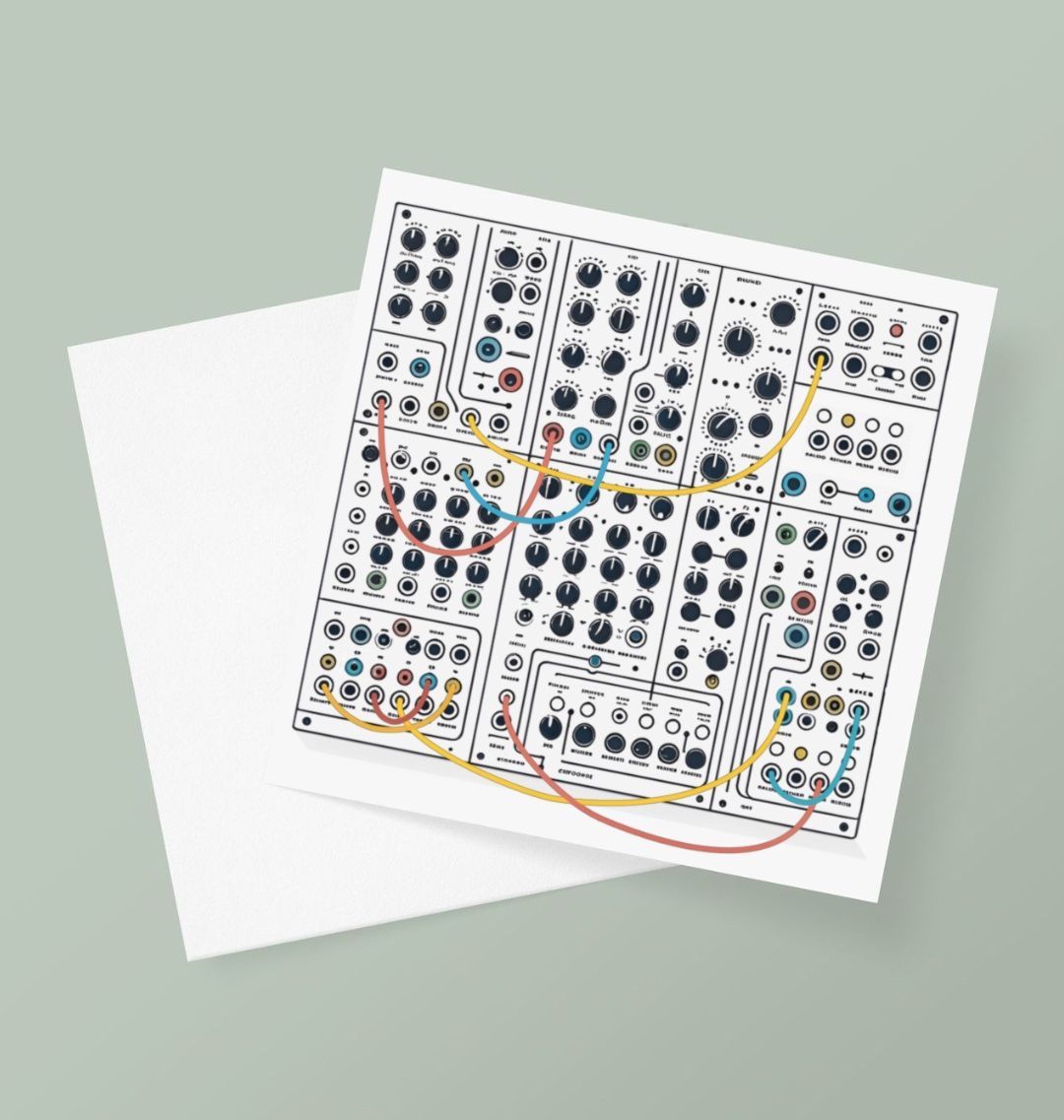 Modular Eurorack Synth Christmas\/Birthday Card