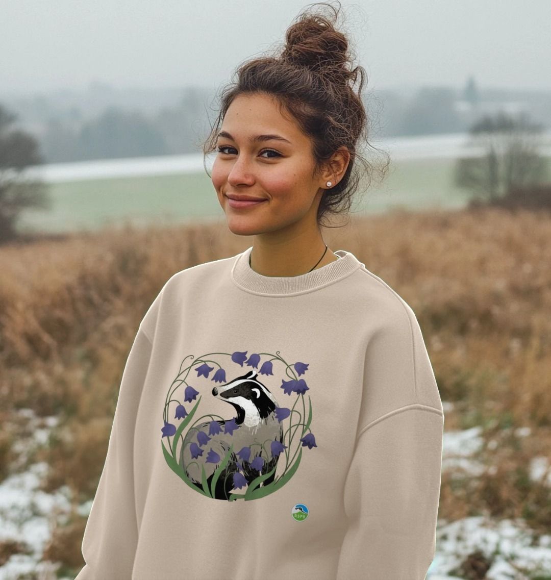 Women's Badger In Bluebells Oversized Jumper