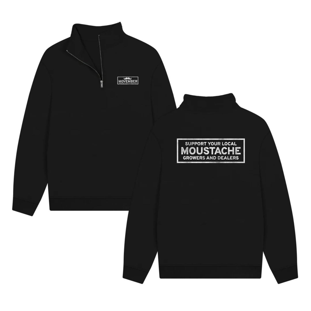 Moustache Dealer Quarter-Zip Sweater