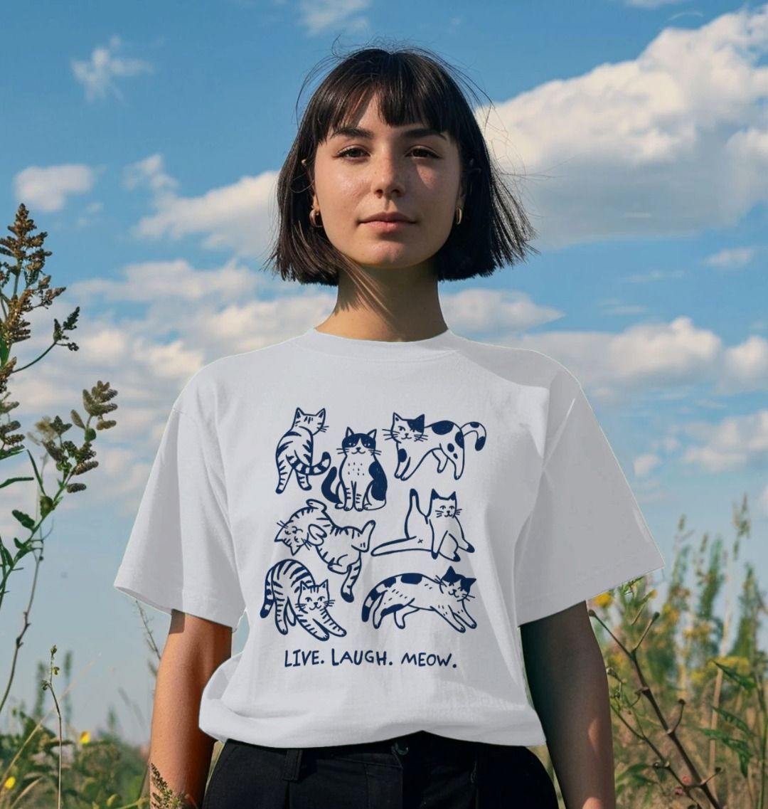Live Laugh Meow Oversized Top