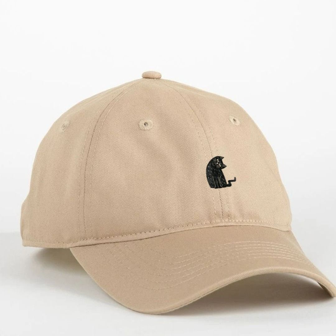 Black Cat Printed Cap