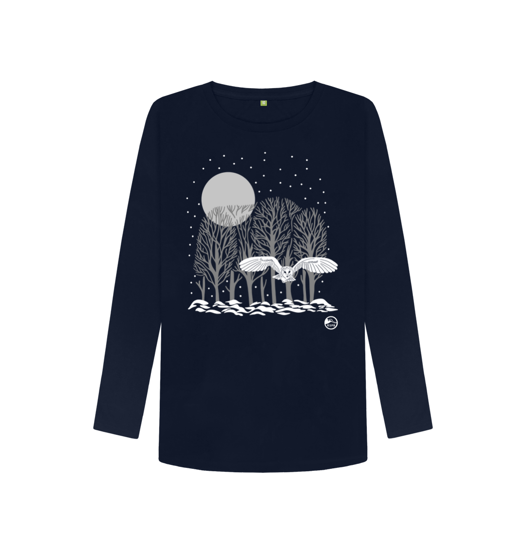 Winter Barn Owl Long Sleeve Top | Official RSPB Shop