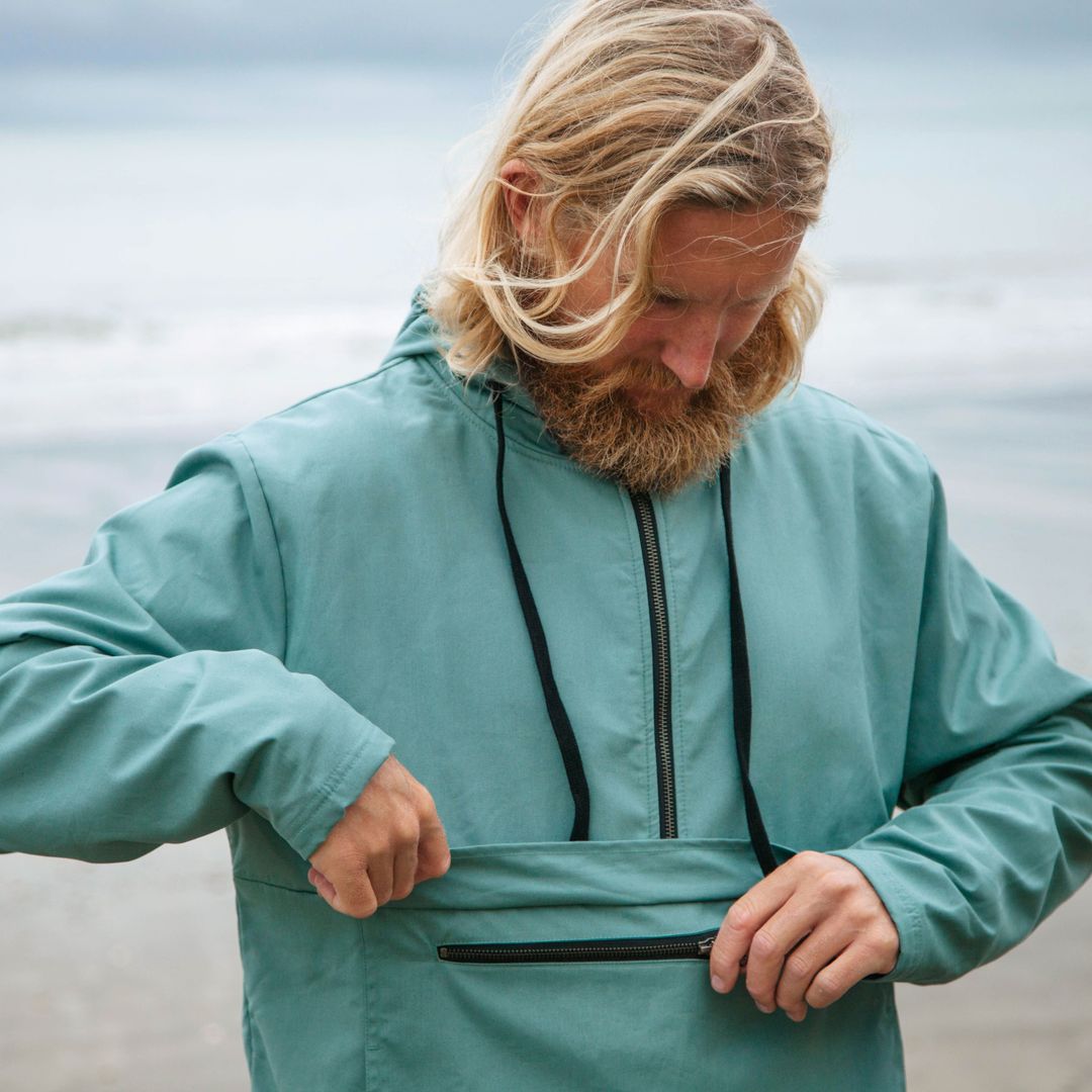 Men's Fleece Lined Smock Jacket | Half Zip Coat | Rapanui