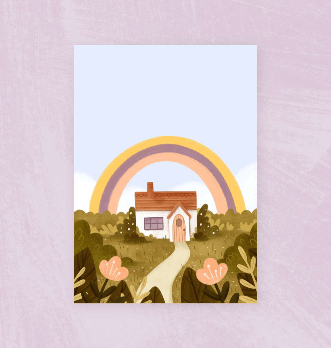 Rainbow Cottage - A5 Print