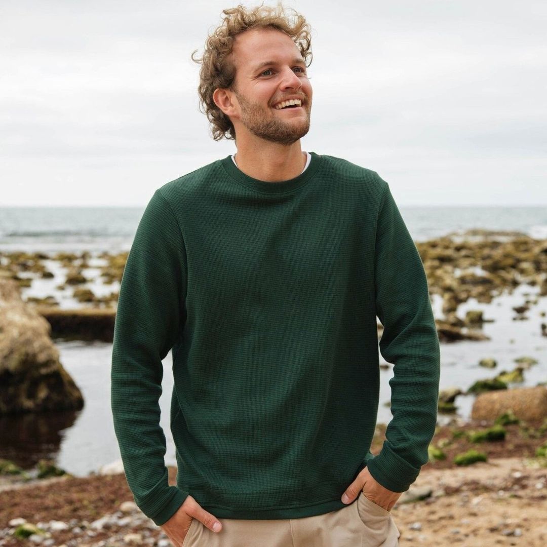 Men's Waffle Knit Jumper | Waffle Sweater | Rapanui