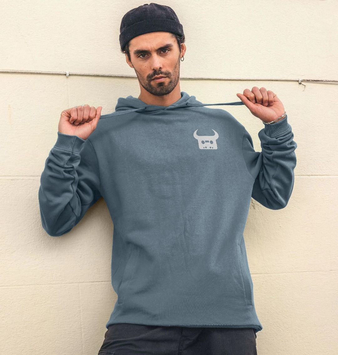 Dan Bull White Logo Pocket Print Hoodie