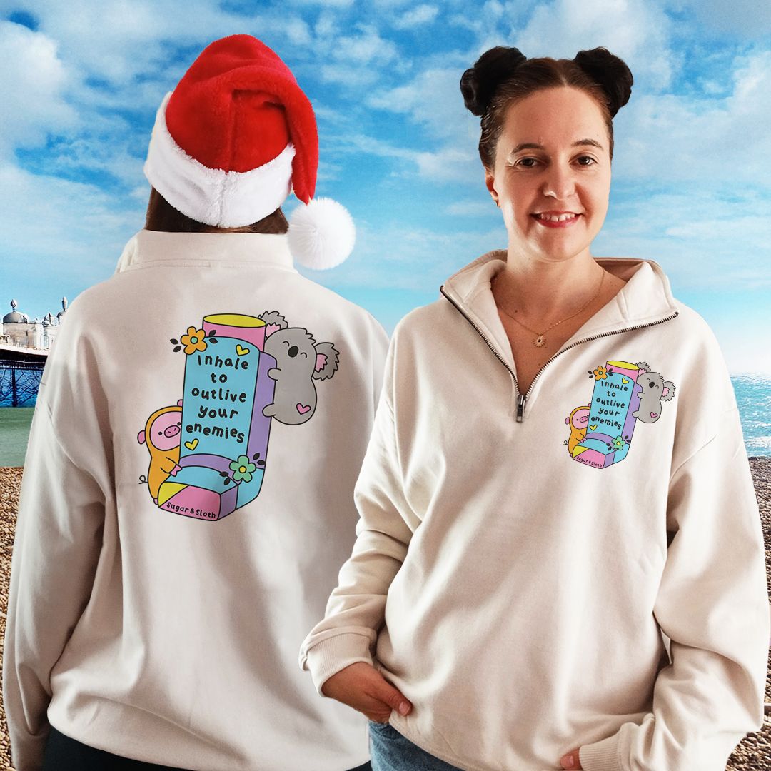 Inhale to Outlive Your Enemies - Quarter-zip Sweatshirt - 100% Organic ...