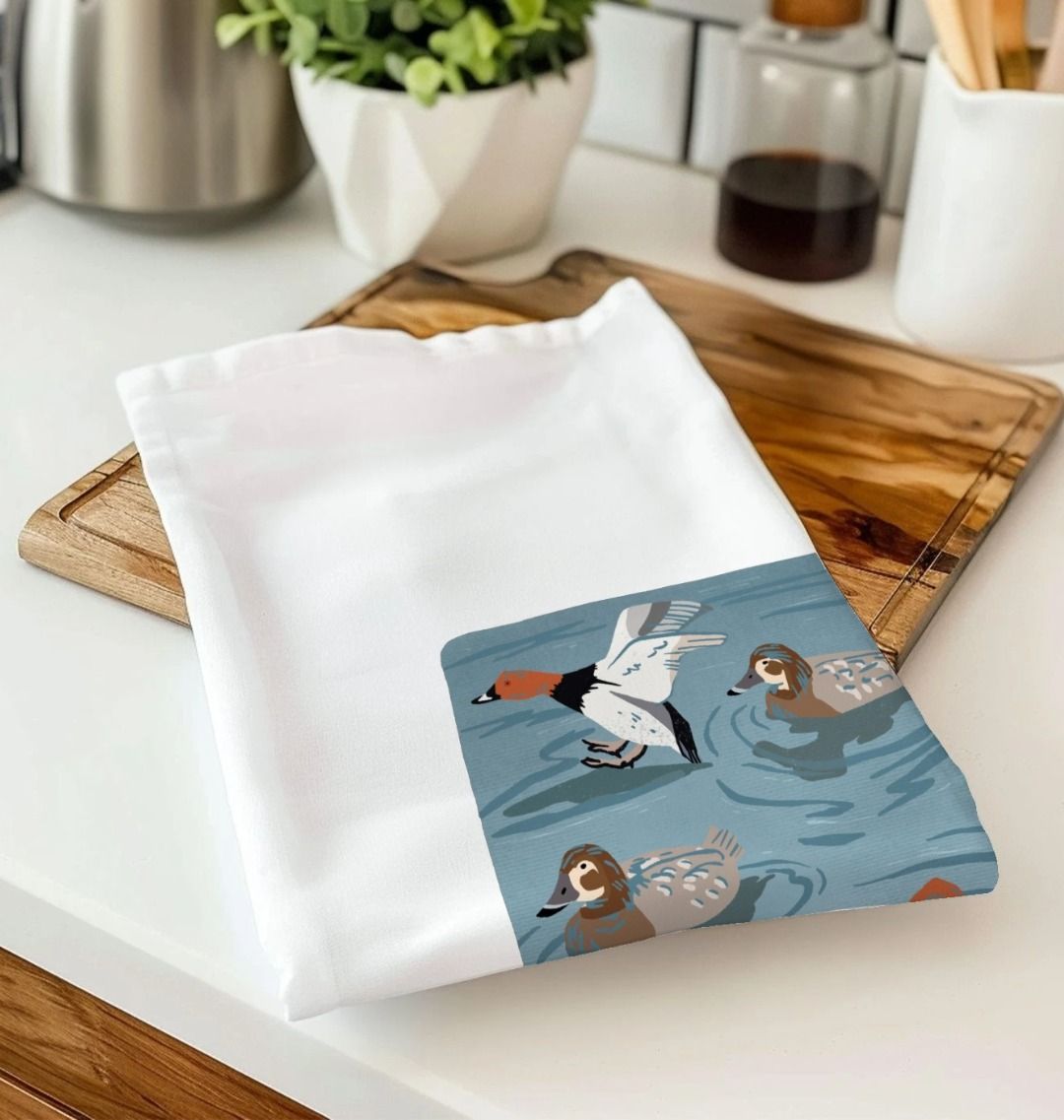 Common Pochard Ducks Tea Towel | The Wildlife Trusts Shop